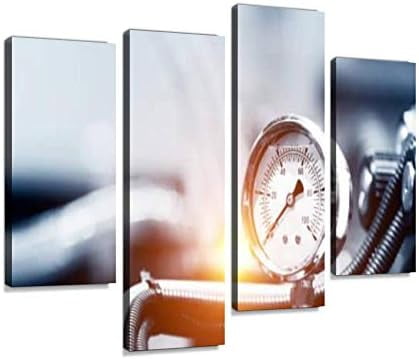 4 panels canvas paintings - pressure device for industry system oil ...