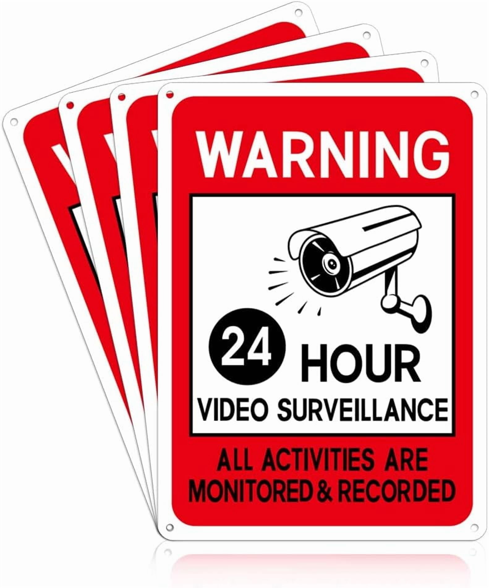4 pc 4 Pack Video Surveillance Signs 7x10 inches 30 Mil Aluminum All ...