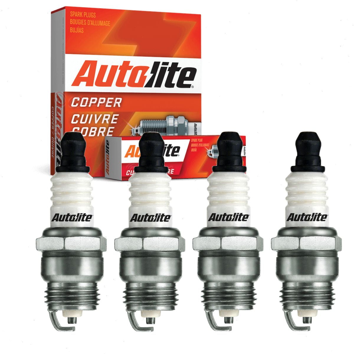4 pc Autolite 2554 Copper Core Spark Plugs for 1270 6040 855 Ignition Wire Secondary - Walmart.com