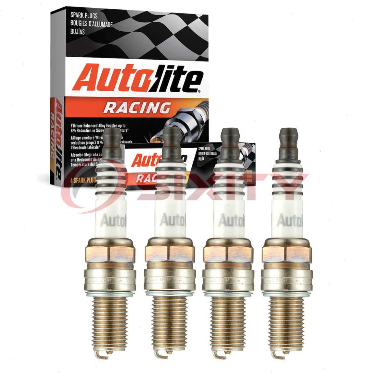 4 pc Autolite AR4133 Racing Spark Plugs for 5281 W225T30 Ignition Wire ...