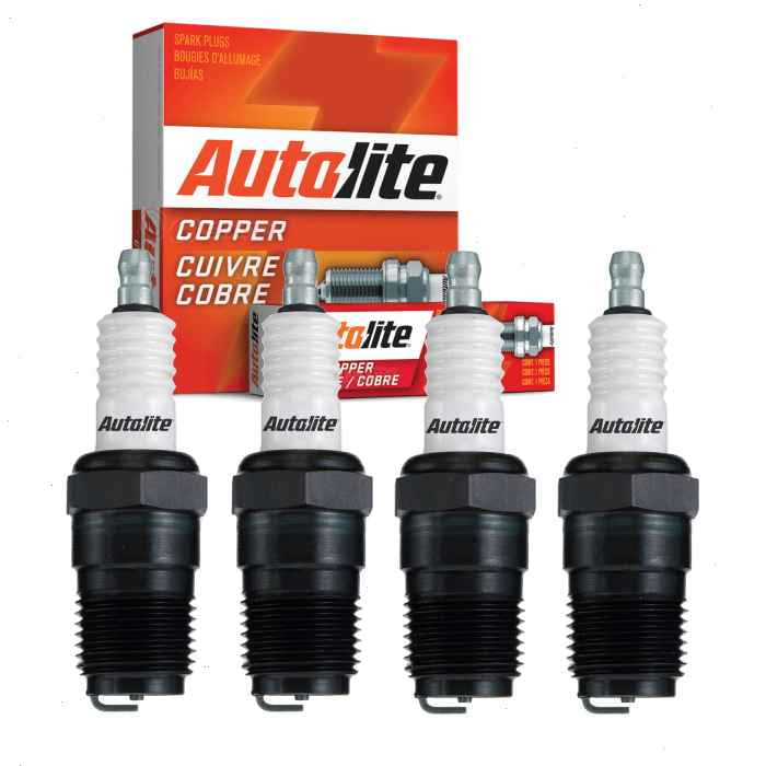 4 pc Autolite Copper Core Spark Plugs compatible with Ford Model T 1909 ...