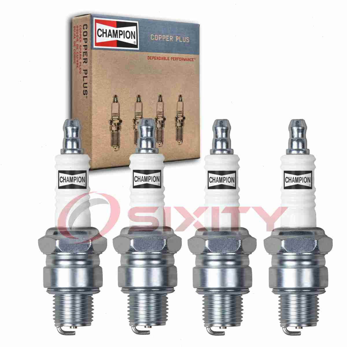 4 pc Champion 828M Copper Plus Spark Plugs for QL77JC4 Ignition Wire ...