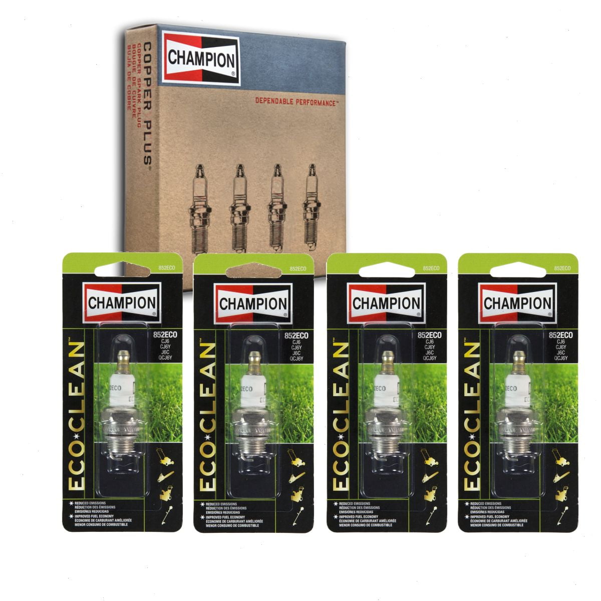 4 pc Champion 852ECO Spark Plugs for Ignition Wire Secondary - Walmart.com