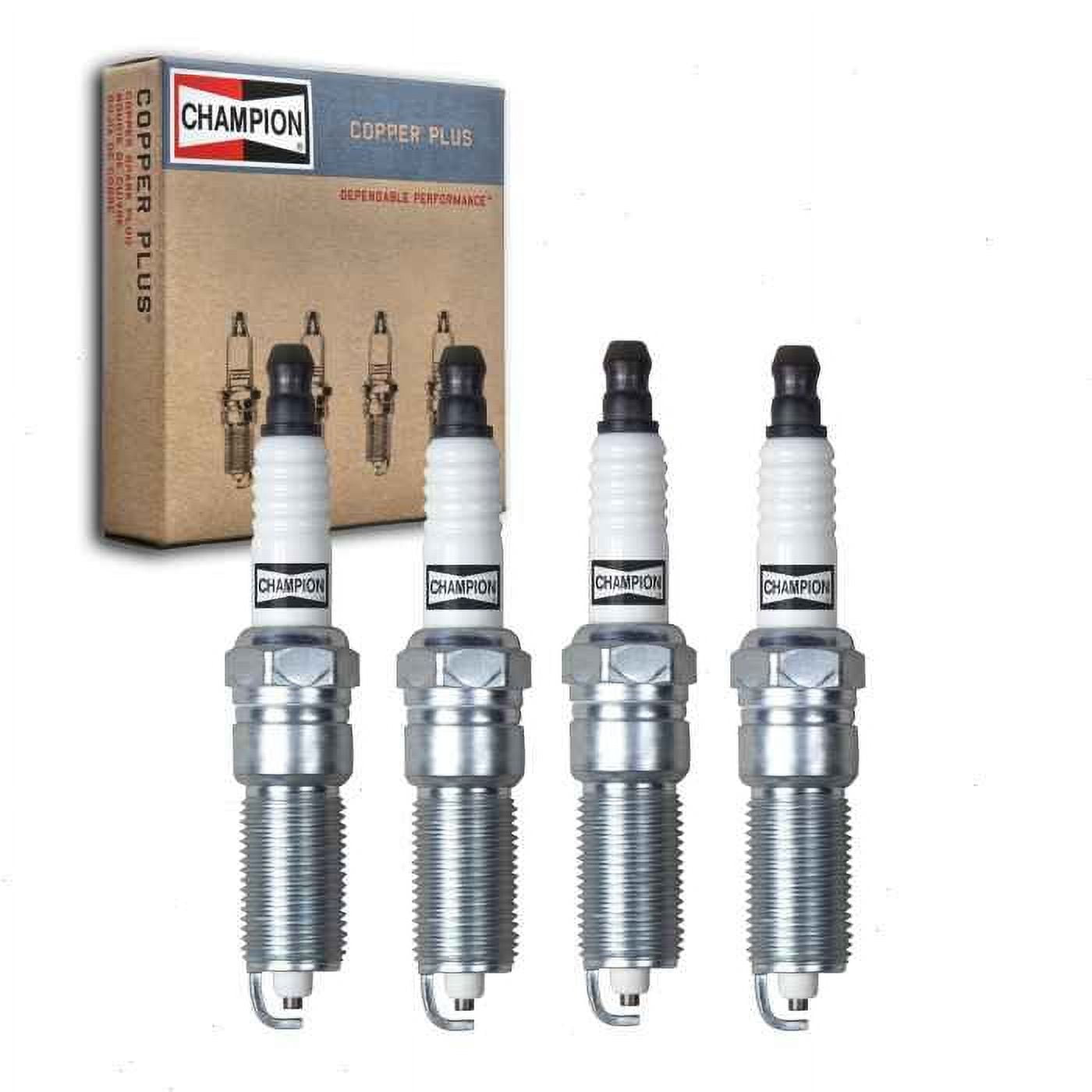 Champion Copper Plus 4pc Spark Plugs, High Performance for Auto Cars ...