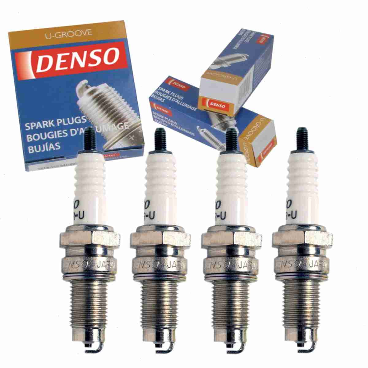 4 pc DENSO 4106 Standard U-Groove Spark Plugs for X24GPR-U Ignition ...
