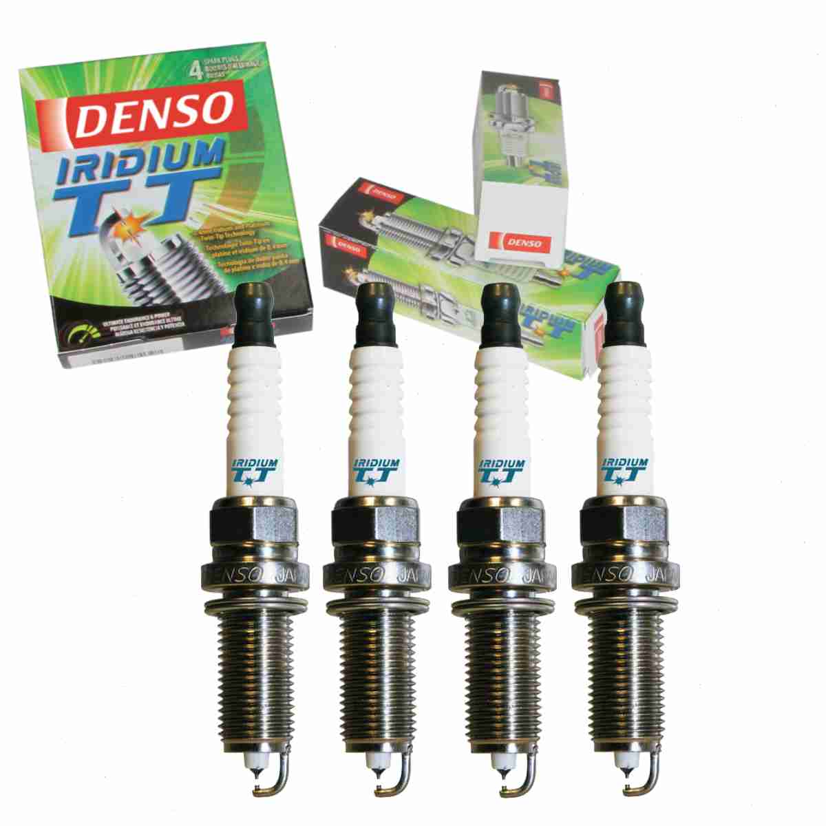 DENSO 4712 Iridium TT Spark Plugs, 4 pc, Replaces NGK 1406, Honda 12290 ...