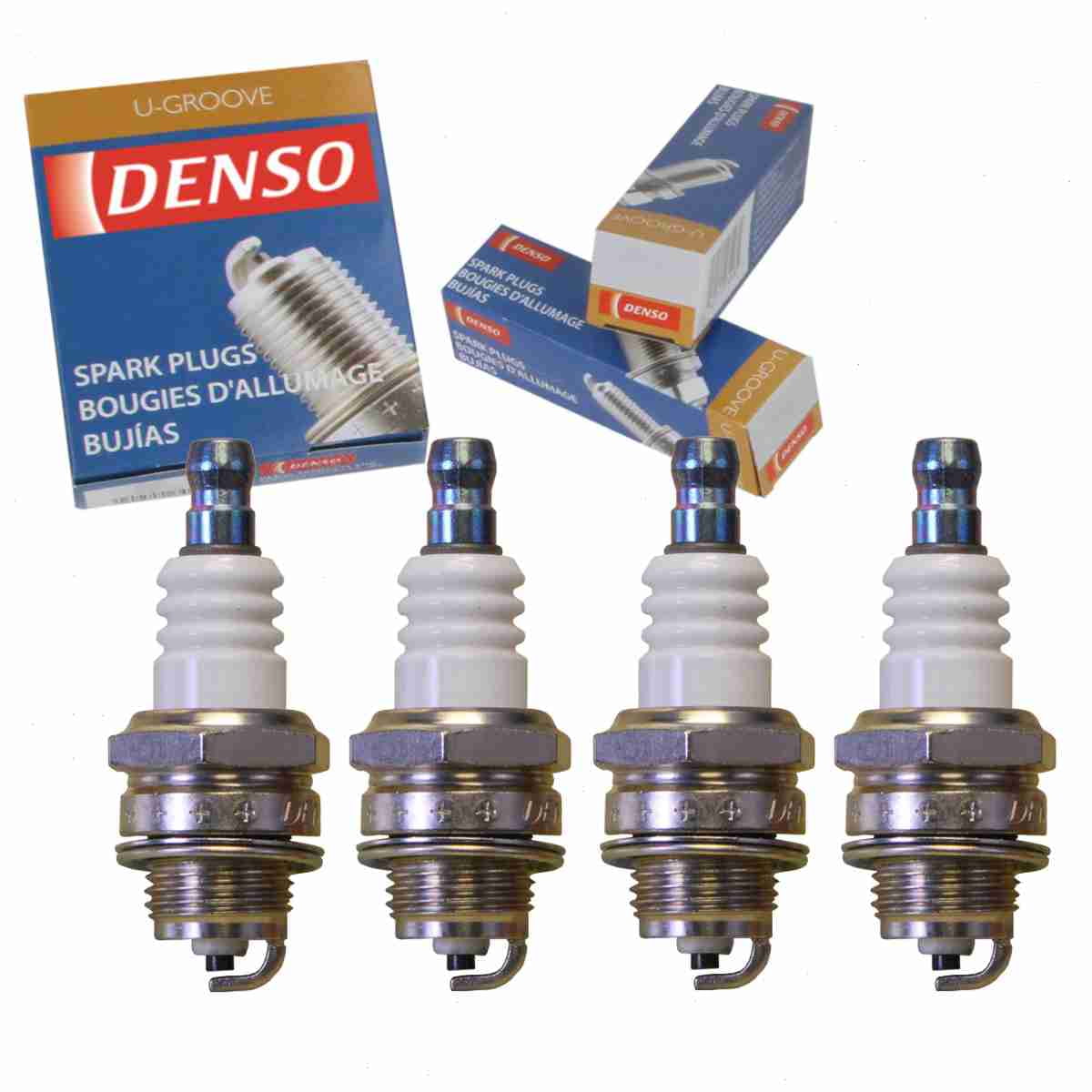 4 pc DENSO 6043 Standard U-Groove Spark Plugs for W22MPR-U Ignition ...