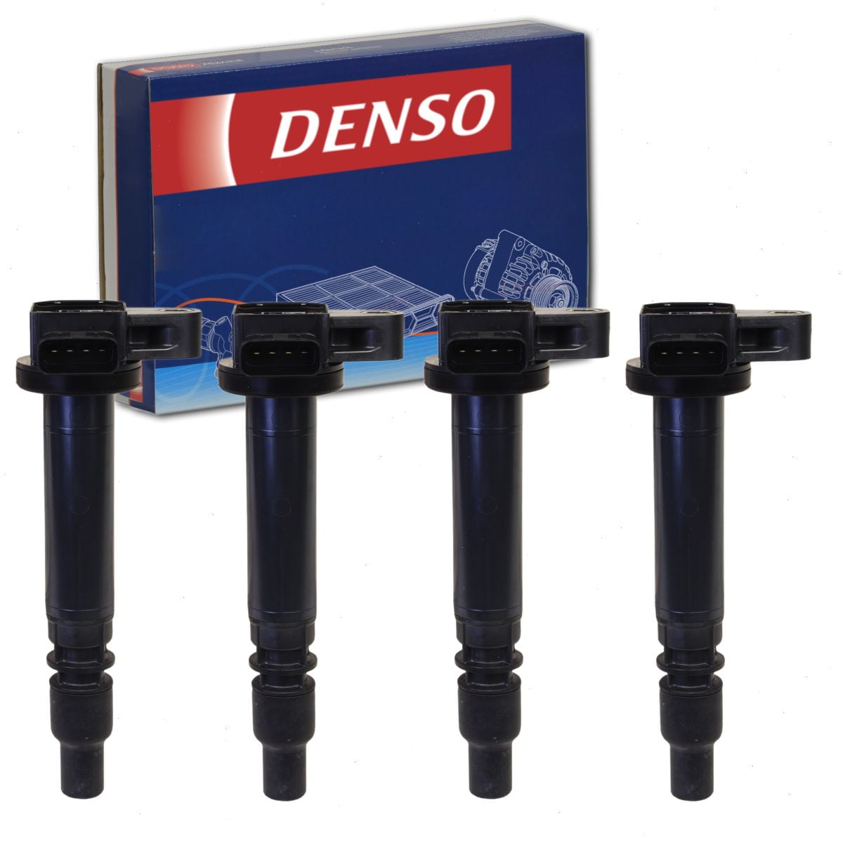 4pc DENSO Ignition Coils for Toyota Tacoma 2.4L 2.7L L4, 2000-2004 with ...