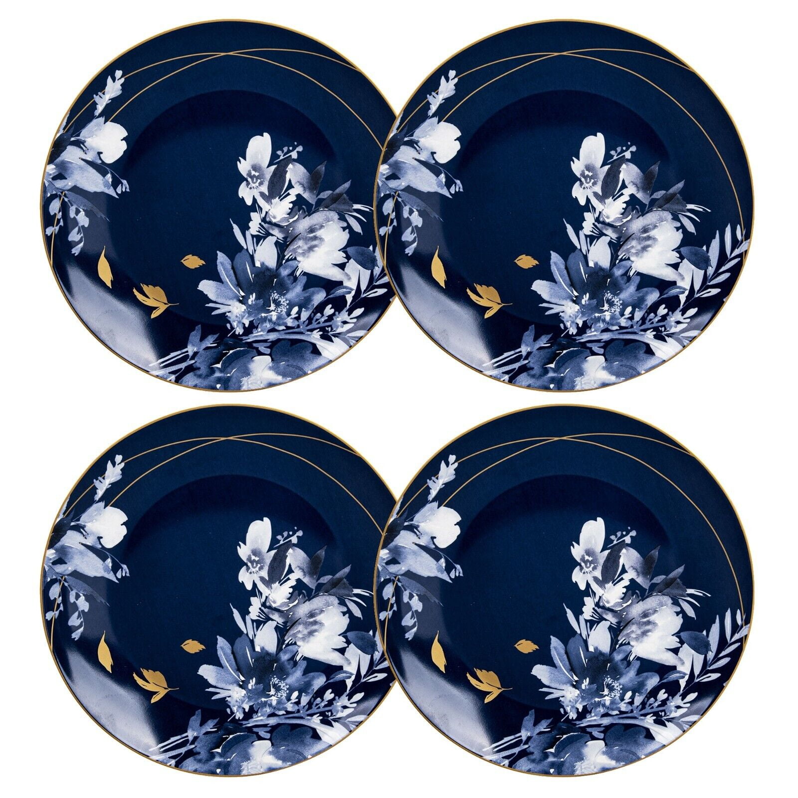 4-pc Dinner Plates, Bone China Plates, Cobalt Blue Porcelain Plates ...