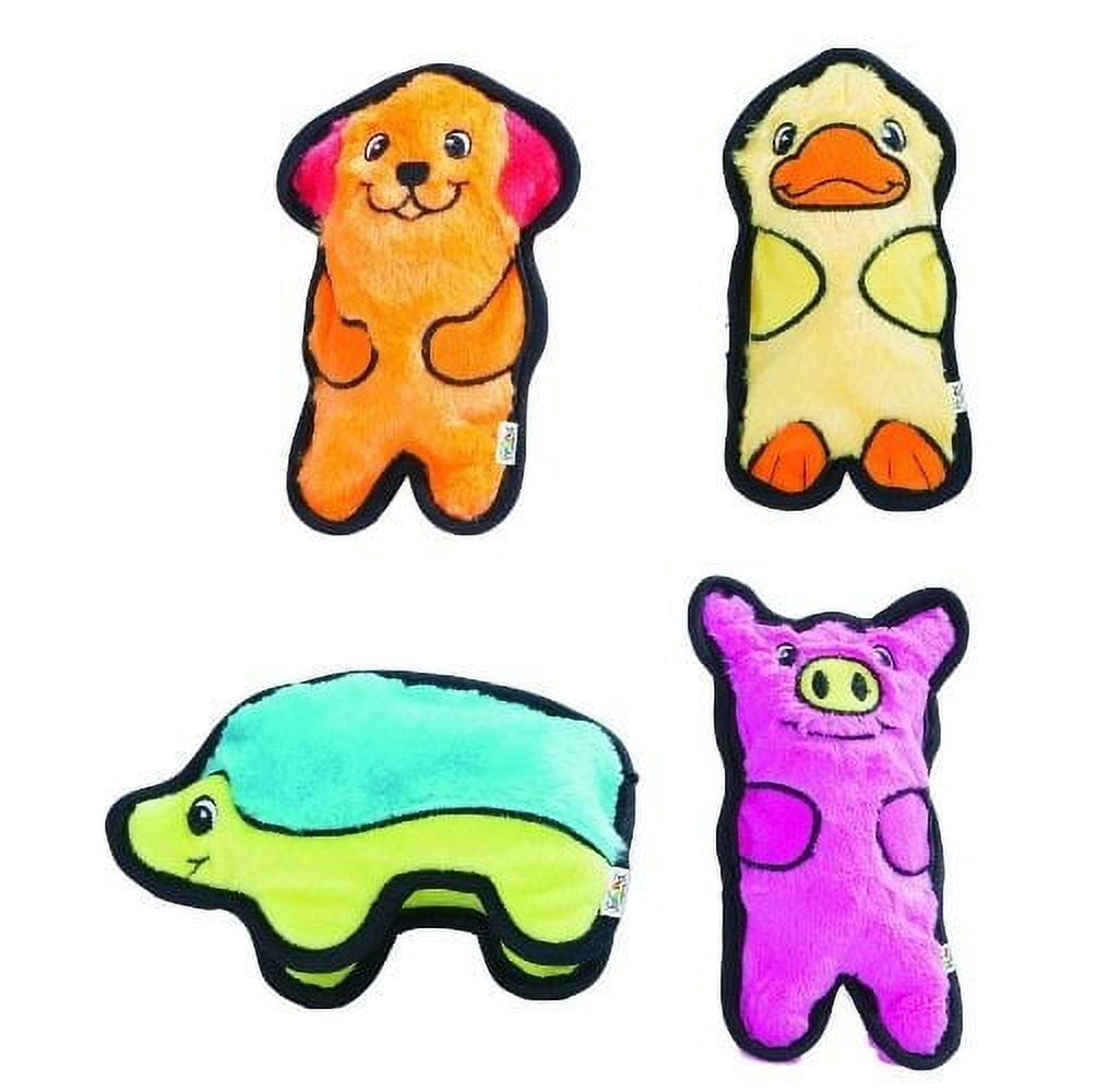 4 pc. Multi-Pack Outward Hound Invincibles Plush Stuffing-less Dog Toys ...