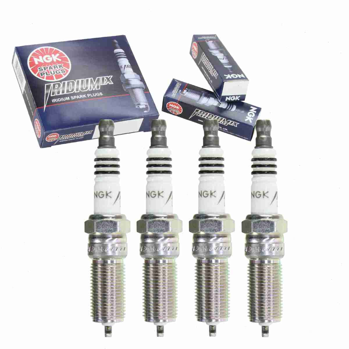 NGK 4344 Iridium IX Spark Plugs 4 pc Set, High Performance Auto Replacement for Various Cars ...