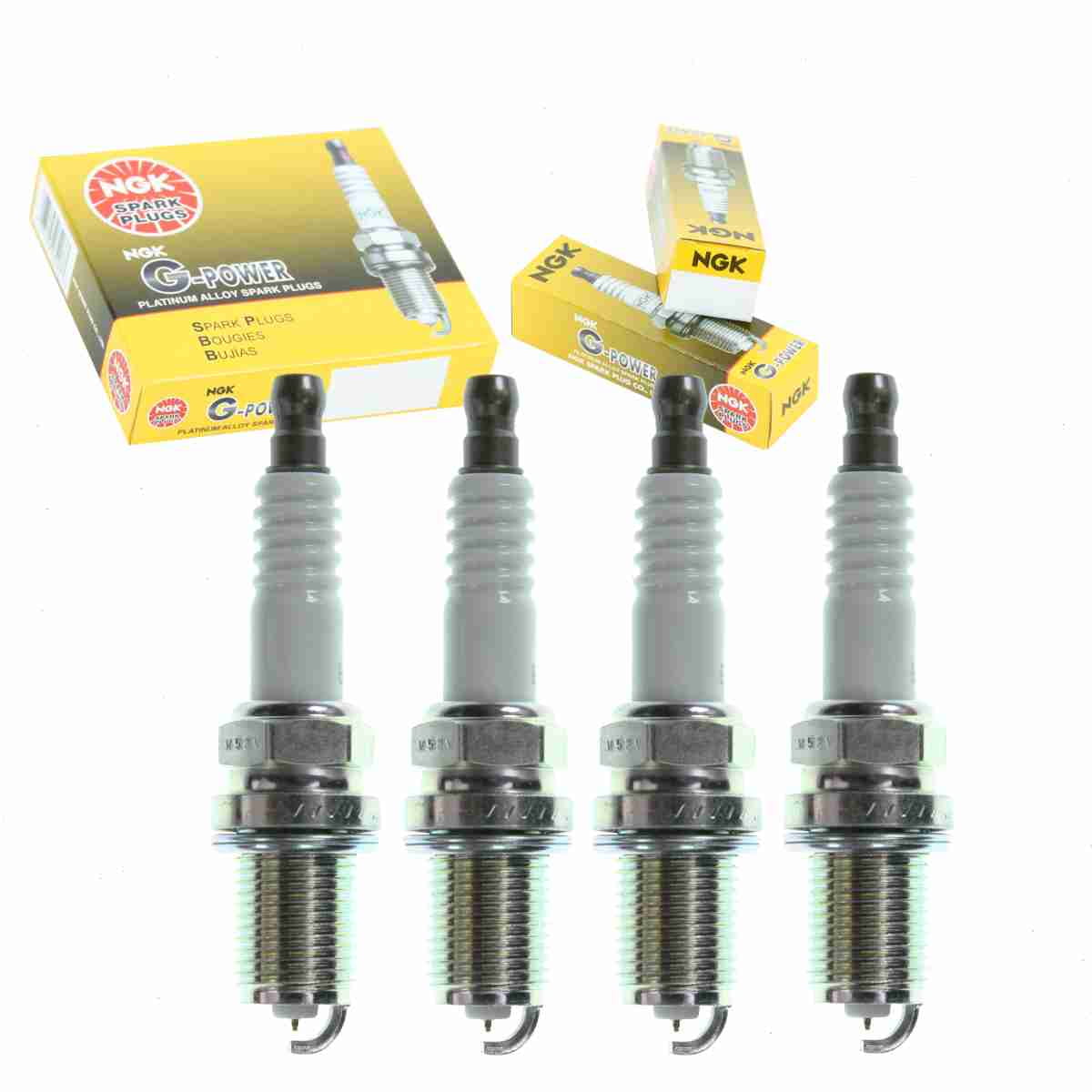 NGK 7090 G-Power Spark Plugs 4 pc High Performance Replacement for Cars ...
