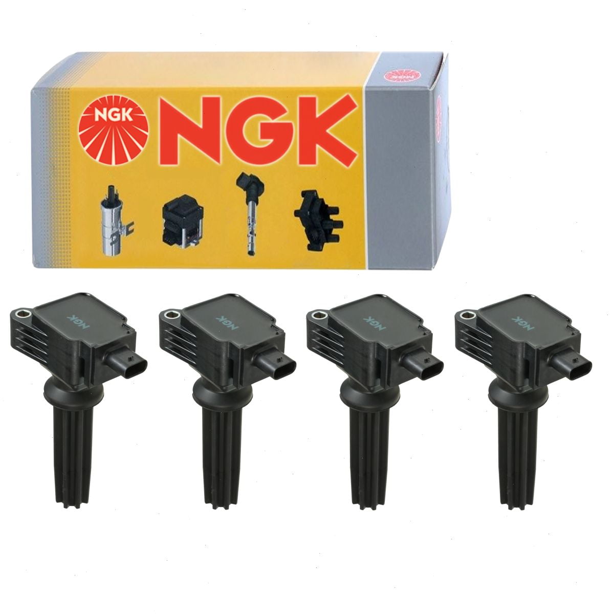 4 pc NGK Ignition Coils compatible with Ford Edge 2.0L L4 2012-2019 ...