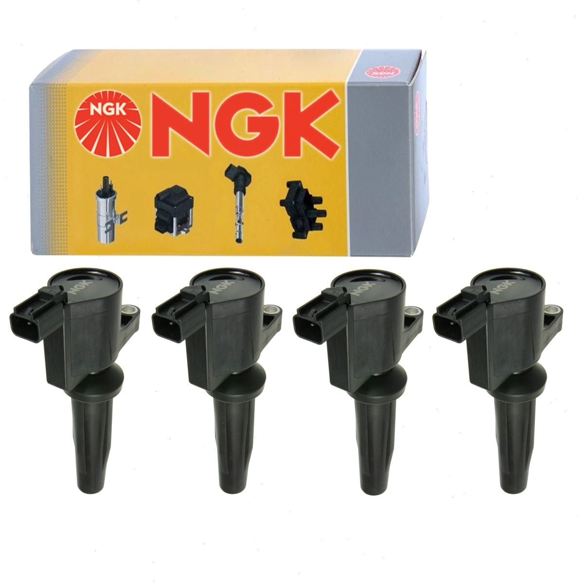 4 pc NGK Ignition Coils compatible with Ford Escape 2.3L L4 2005-2008 ...