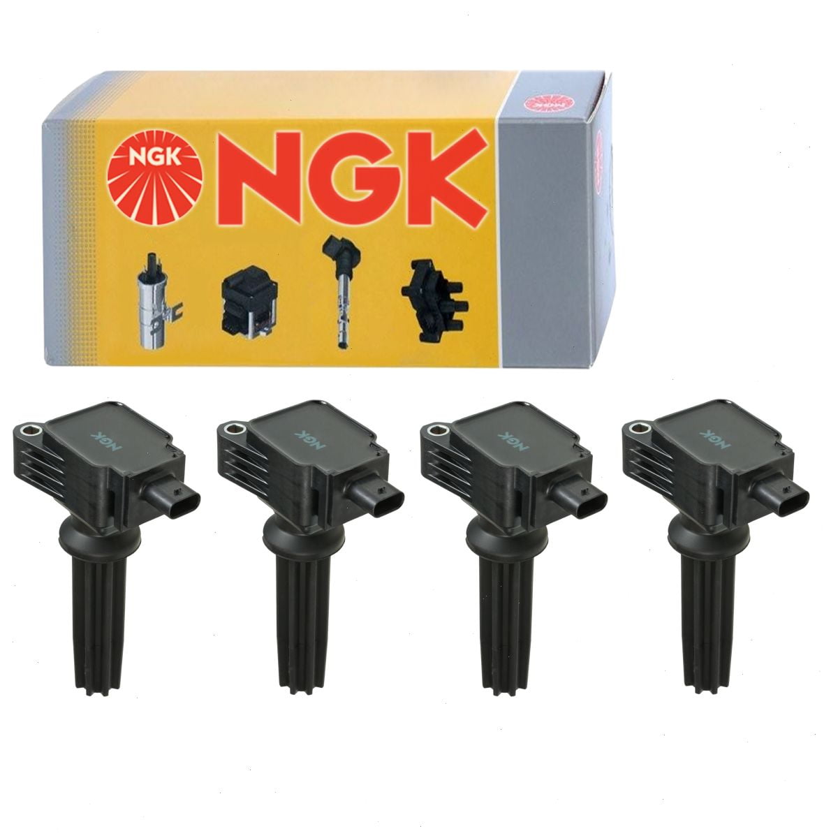 4 pc NGK Ignition Coils compatible with Ford Focus 2.0L 2.3L L4 2012 ...