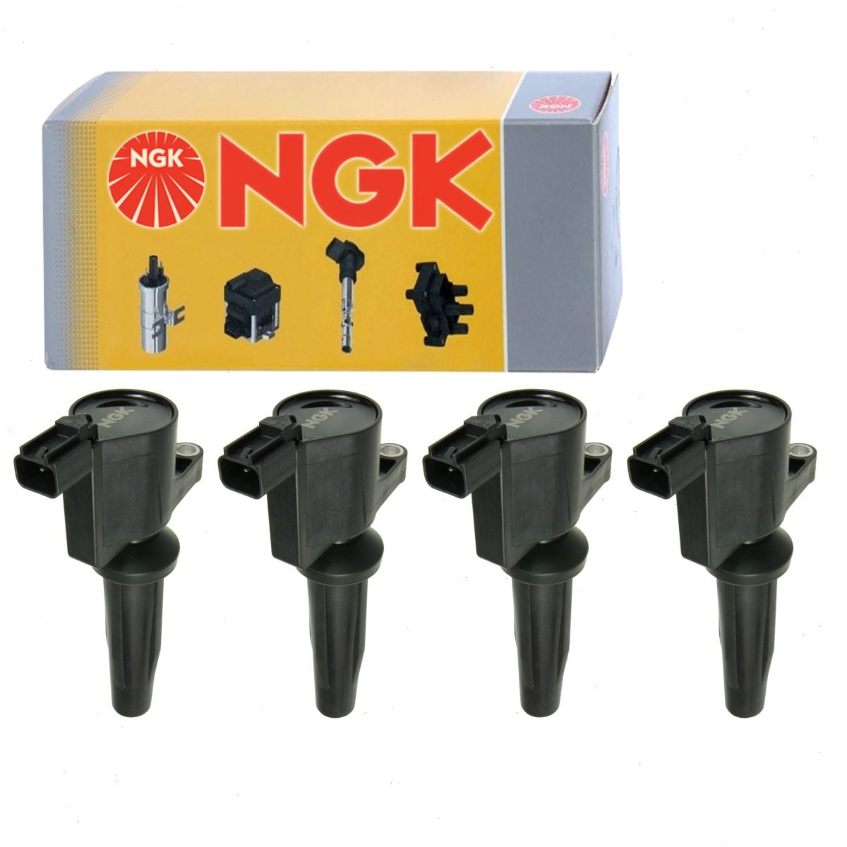 4 pc NGK Ignition Coils compatible with Mazda 3 2.0L 2.3L L4 2004-2005 ...