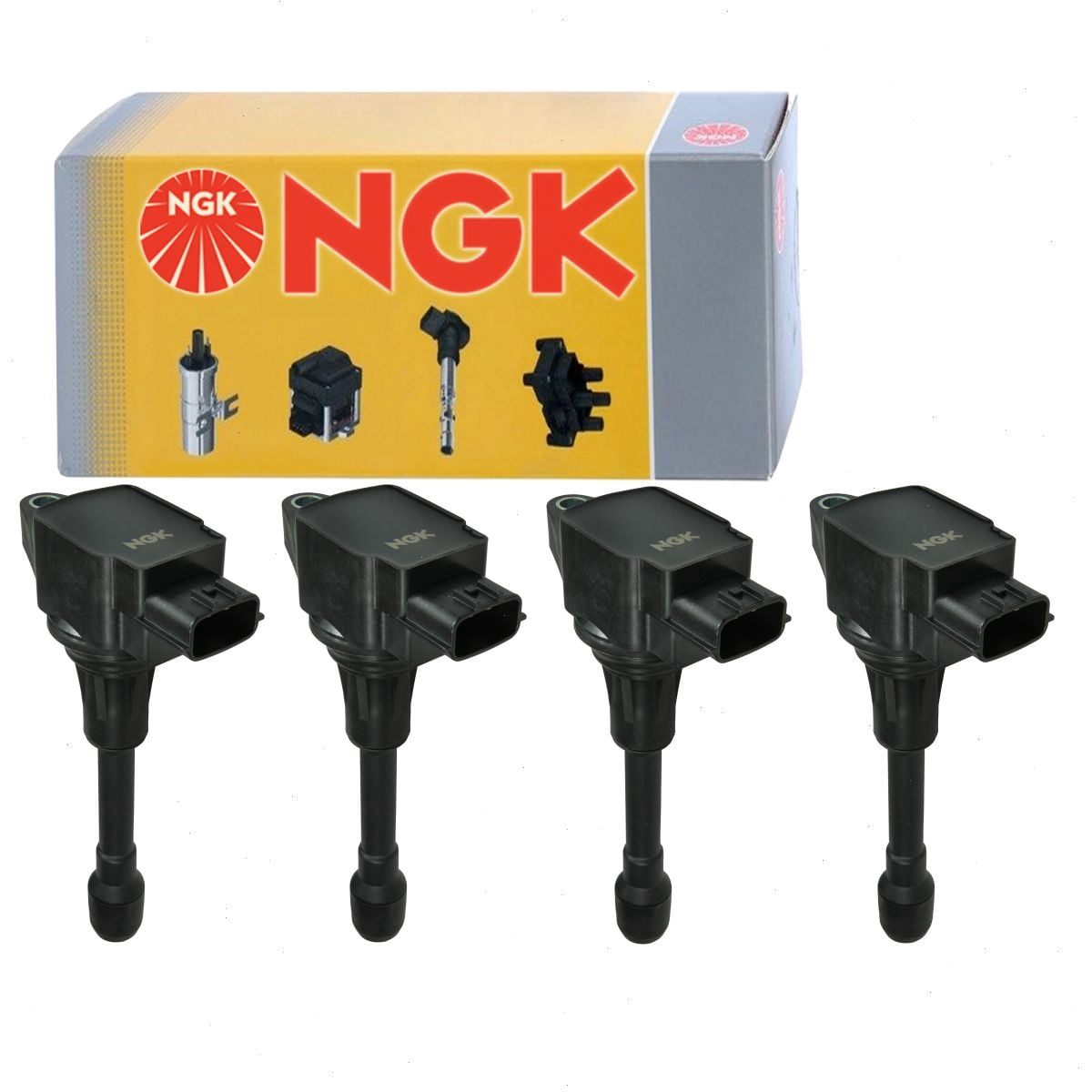 4 pc NGK Ignition Coils compatible with Nissan Versa 1.6L L4 2013-2019 ...