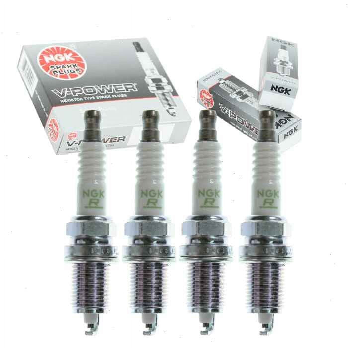 NGK V-Power Spark Plugs, 4 pc, Compatible with Honda Civic 1.7L L4 2001 ...