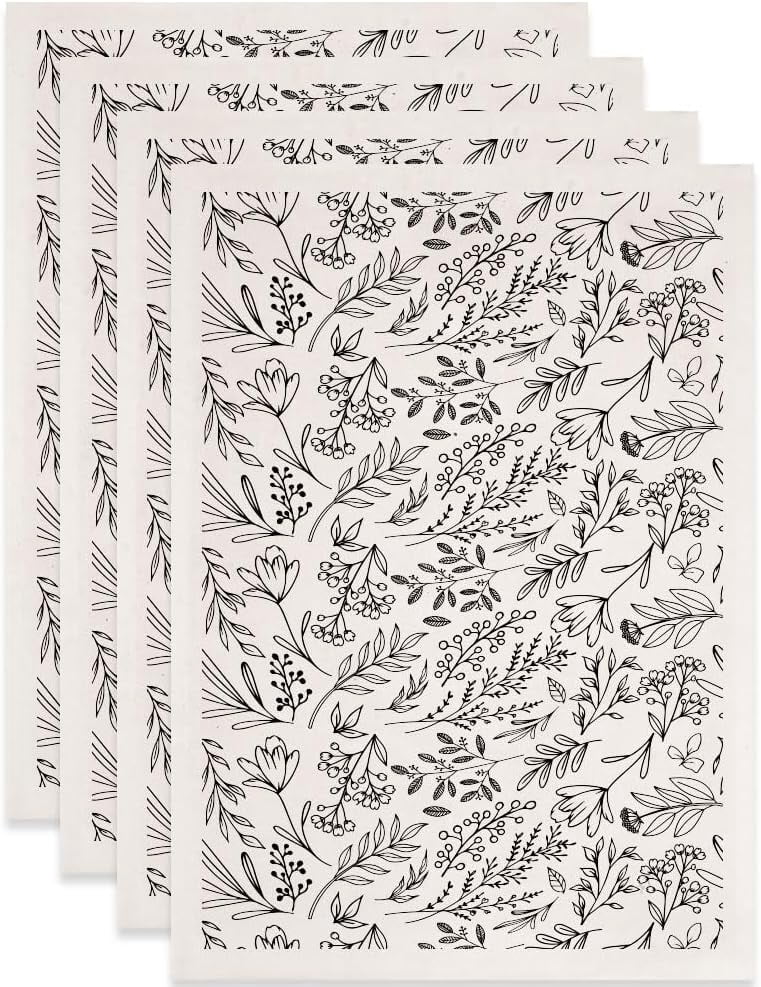 4 pc Paper Ceramic Decals Pottery Ceramics Clay Transfer Paper ...