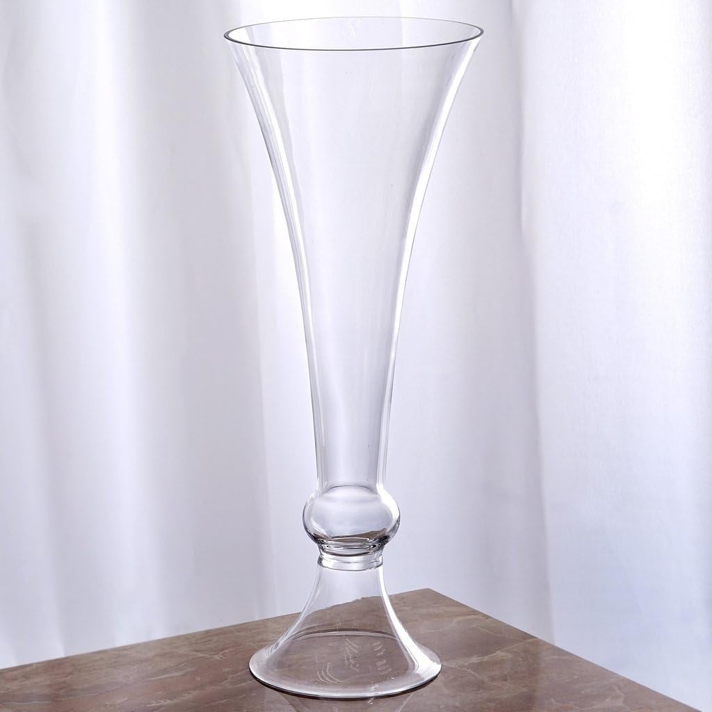 4 pcs 18" Tall Clear Glass Trumpet Vases for Wedding Centerpieces | 18 ...