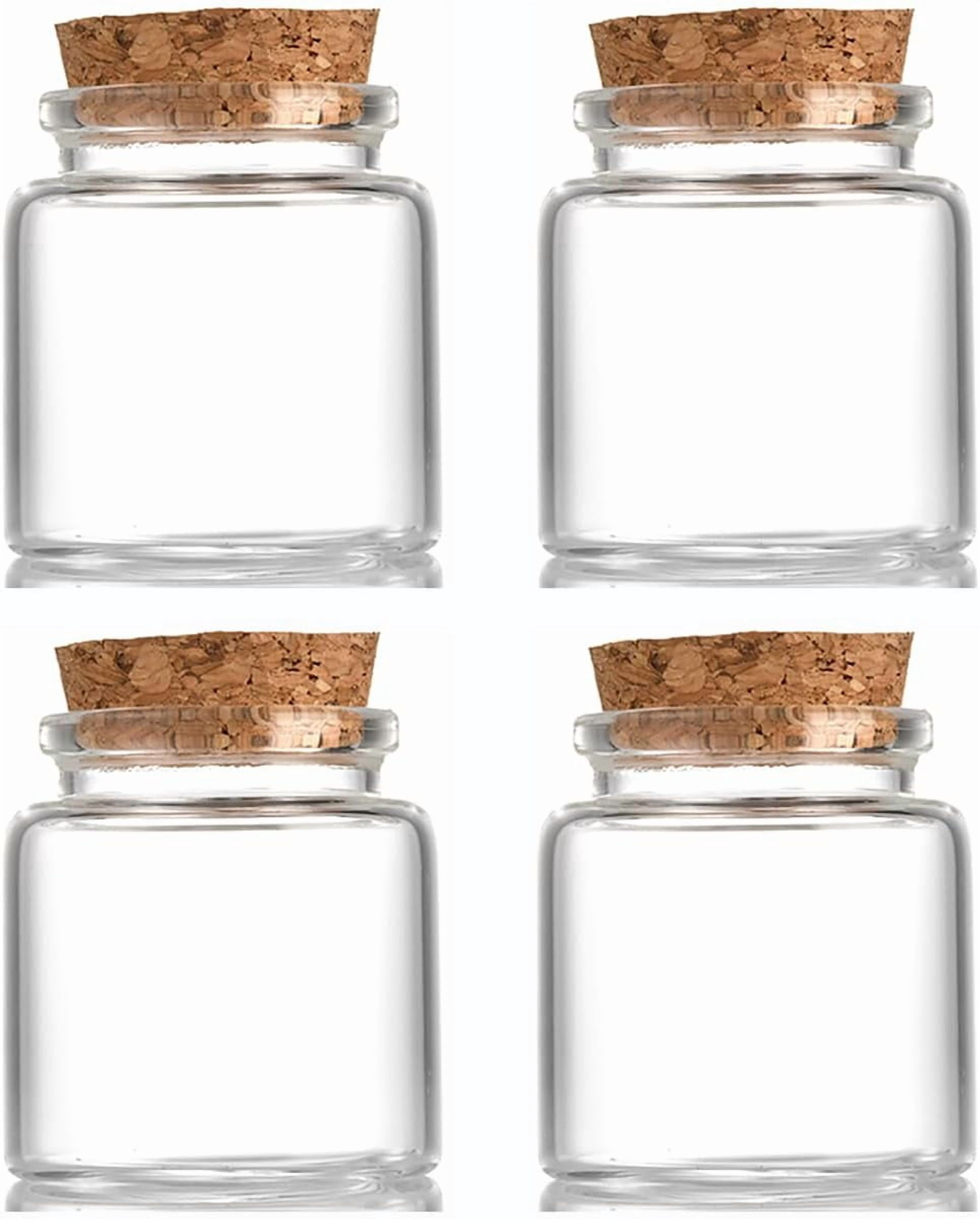 4 pcs 60ml Small Glass Bottles with Cork Stopper,Spell Jars,Decorative ...