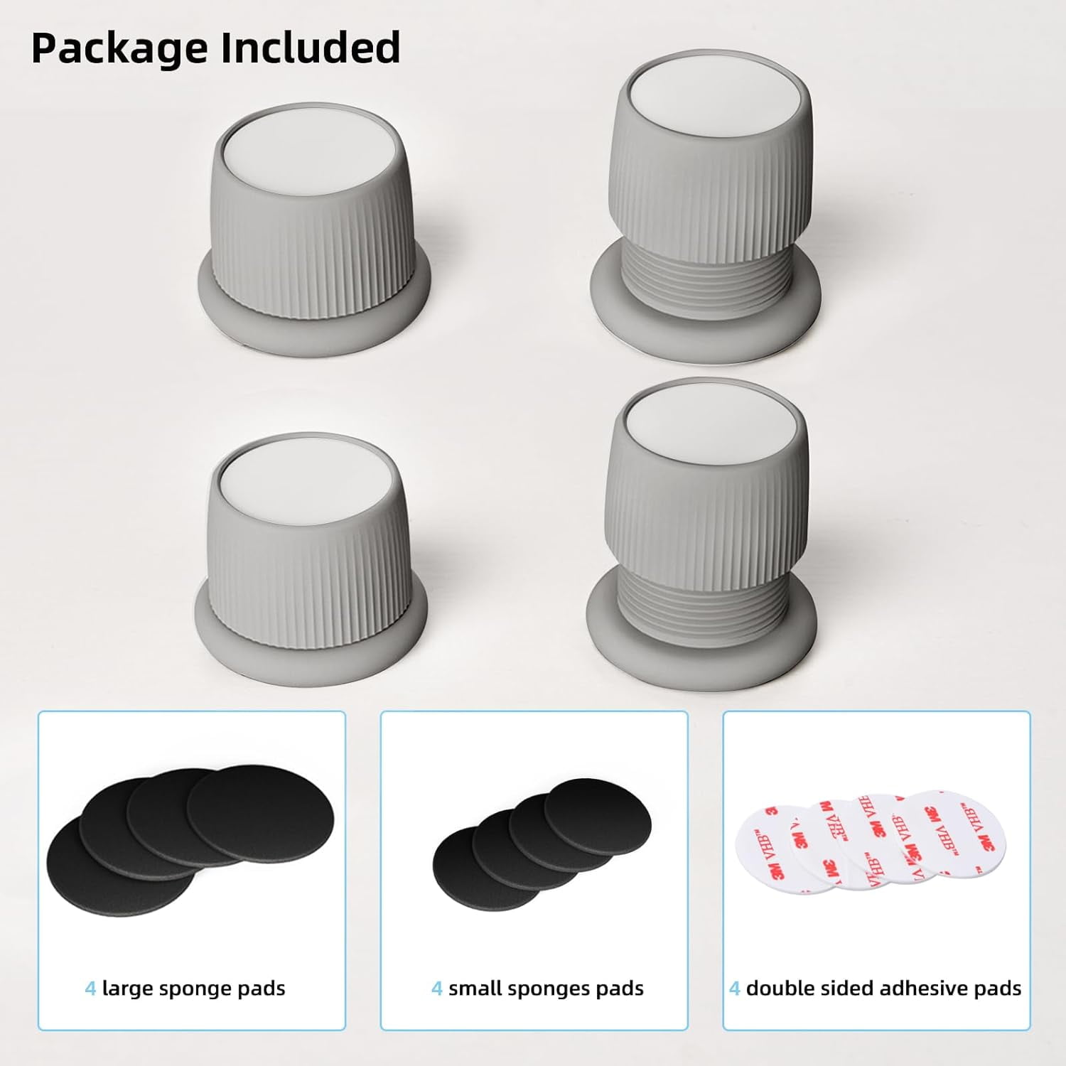 4 pcs Adjustable Furniture Bed Risers, Anti Vibration Pads For Washing ...