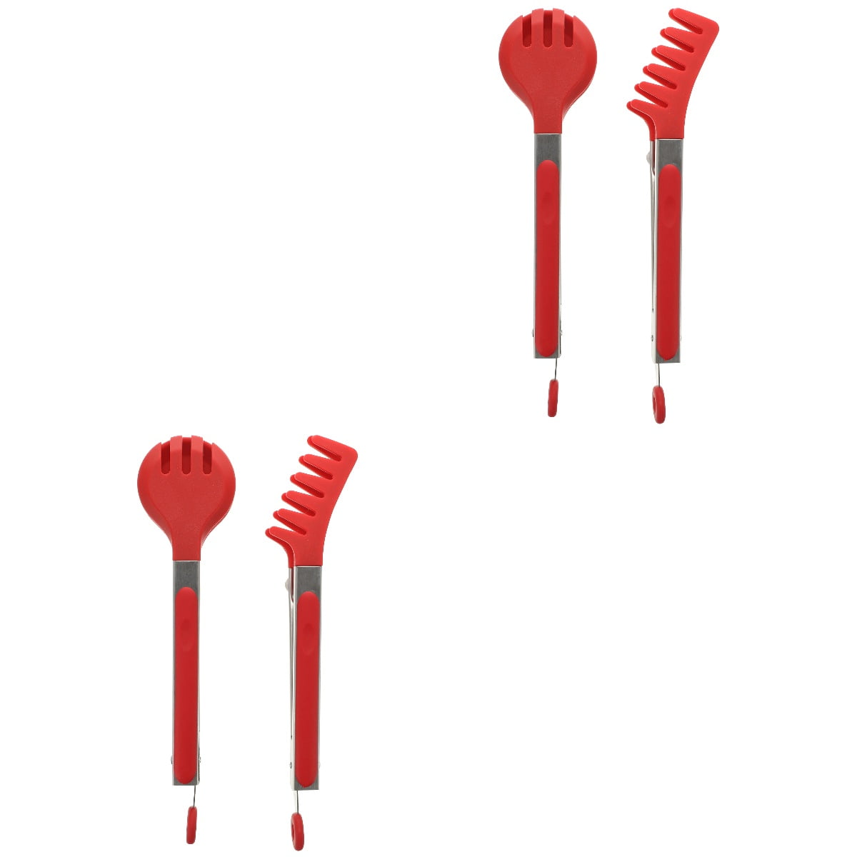 4 pcs BBQ Food Tongs Kitchen Tongs Silicone Food Clamps Pasta Steak ...