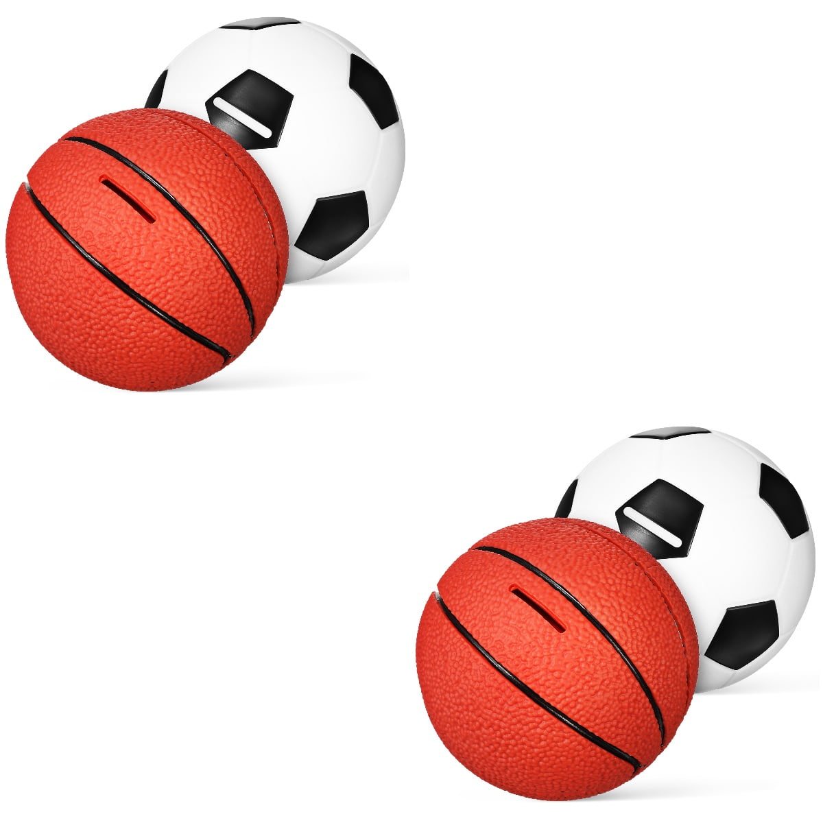 4 pcs Basketball Piggy Bank Football Piggy Bank Set Sports Balls Money ...