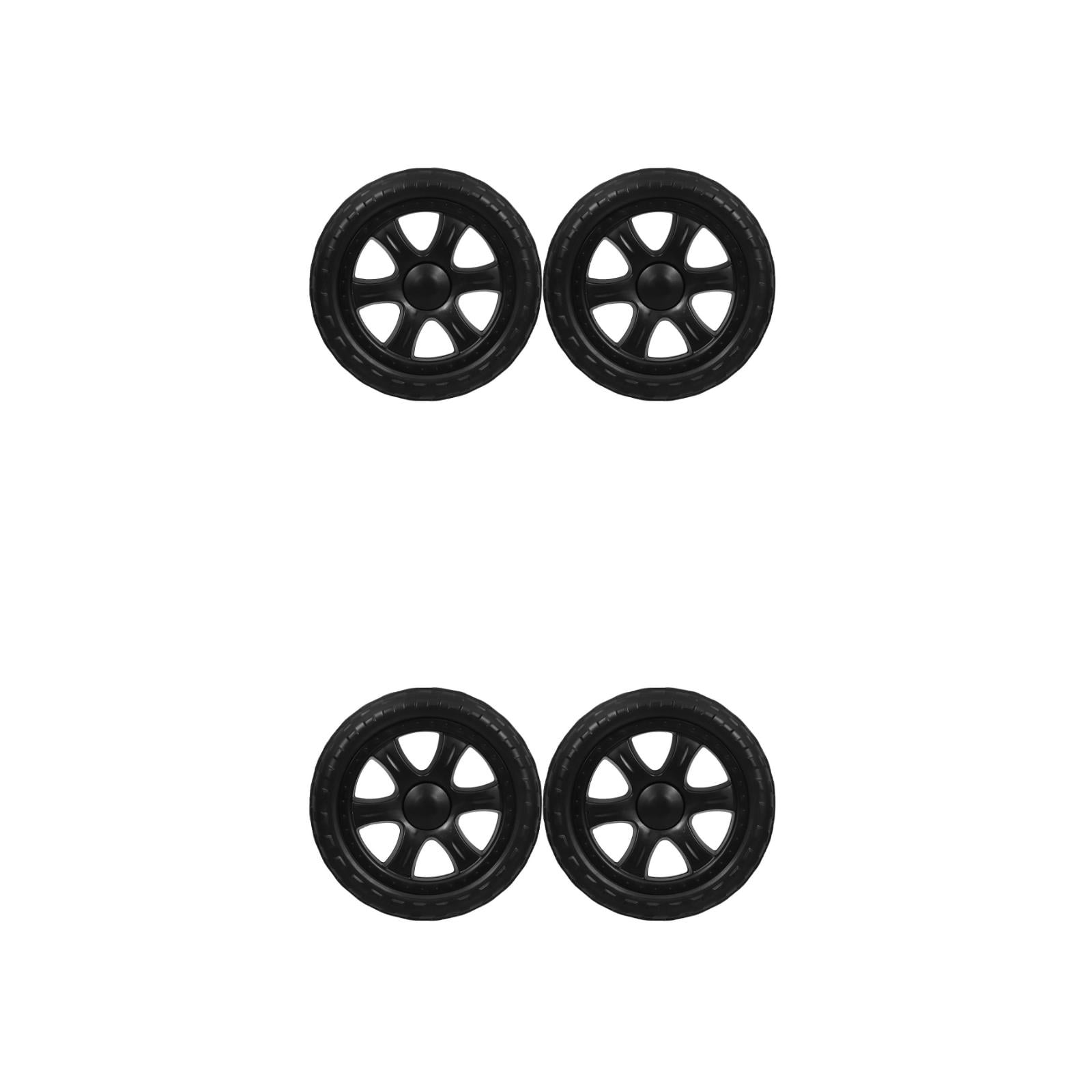 4 pcs Black Rubber Wheels for Shopping Cart Replacement Utility Cart ...