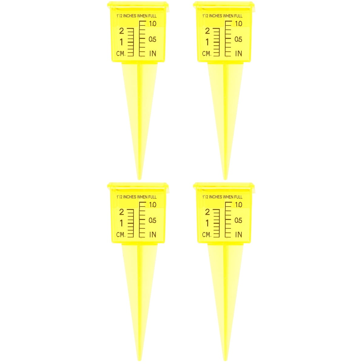 4 pcs Bright Yellow Rain Gauge Lawn Sprinkler Gauge Water Measuring ...