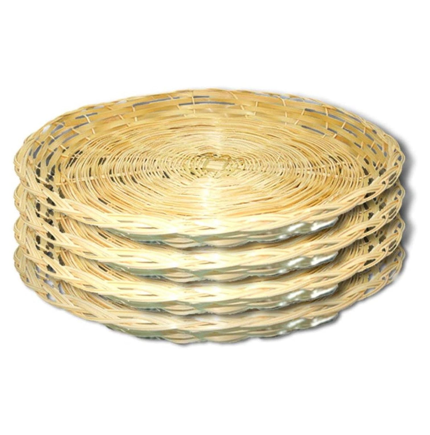 4 pcs Brown Wicker Paper Plate Holders,10 inches，Paper Plate Holders ...