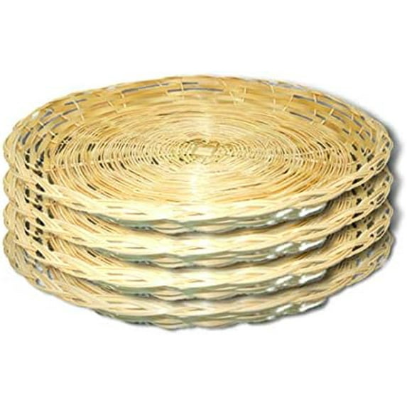 4 pcs Brown Wicker Paper Plate Holders,10 inches，Paper Plate Holders ...