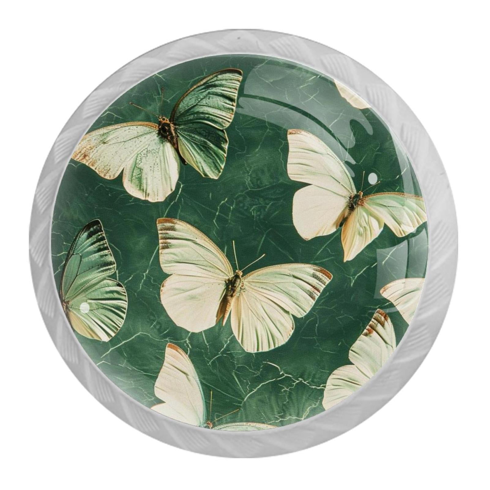 4 pcs Cabinet Knobs with Butterflies Pretty Cabinet Pull Handle ...