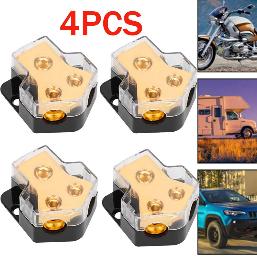 4 pcs Car Audio Splitter Amp Power 0/2/4 Gauge In 4/6/8 Out ...