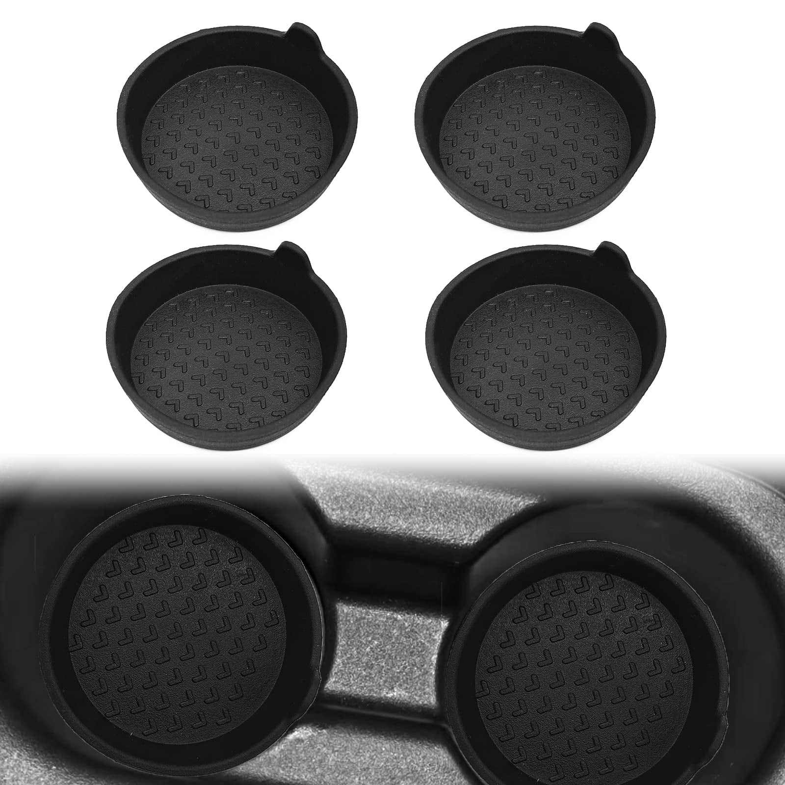 4 pcs Car Cup Holder Coasters Silicone, Coaster for Car Cupholder ...