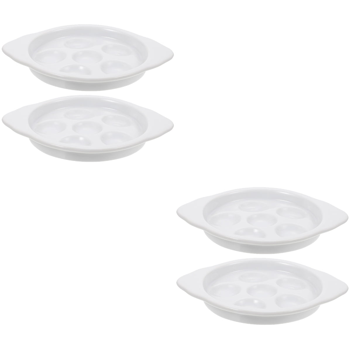 RENACLIPY White Ceramic Escargot Serving Dishes 4Pc Set Simple Chic for ...