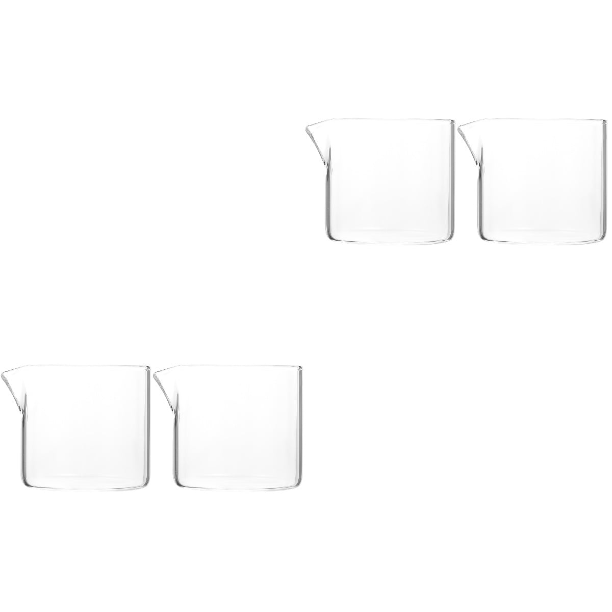 4 pcs Clear Glass Milk Jar Coffee Cups Milk Containers Simple Clear ...