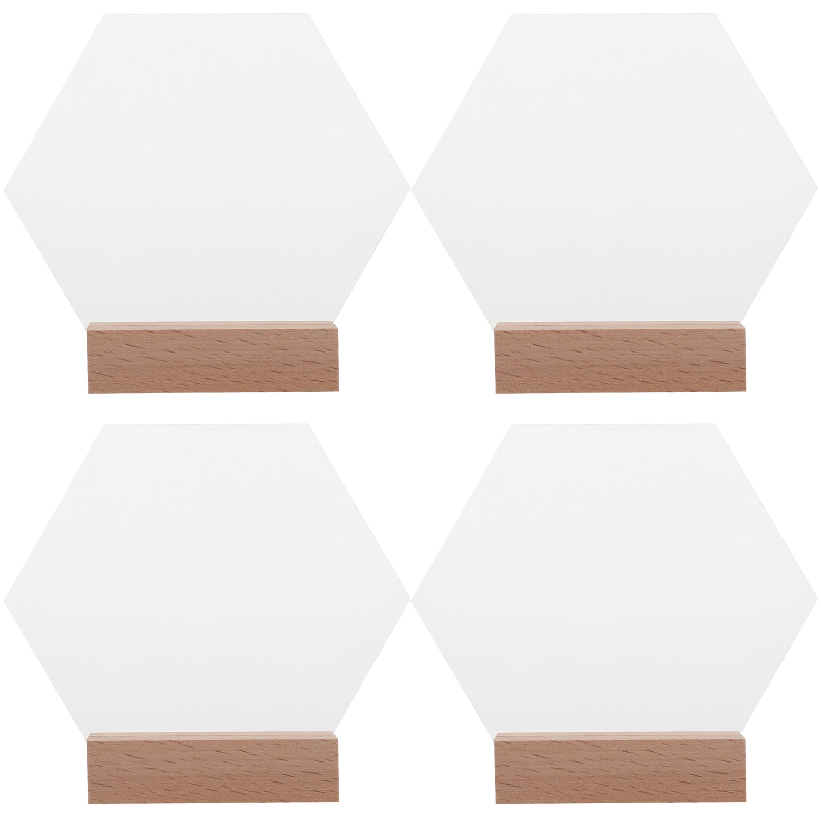 OUNONA Wedding Decoration Hexagon Acrylic Sign Clear Acrylic 4Pcs for ...