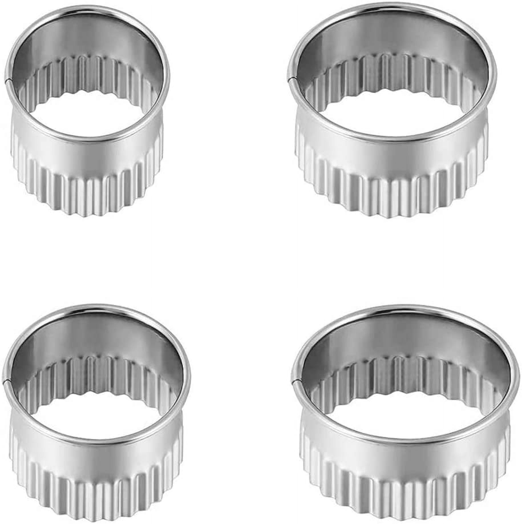 4 pcs Cookie Cutters Round Biscuit Mold Stainless Steel Circle Scone ...