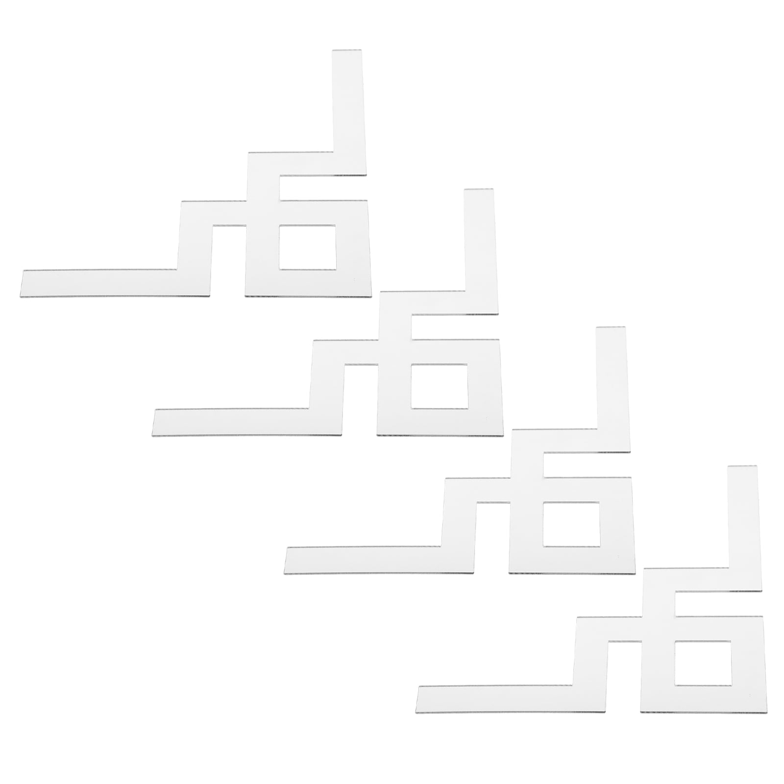 4 pcs Corner Mirror Wall Decals Decorative Mirror Wall Sticker Acrylic ...