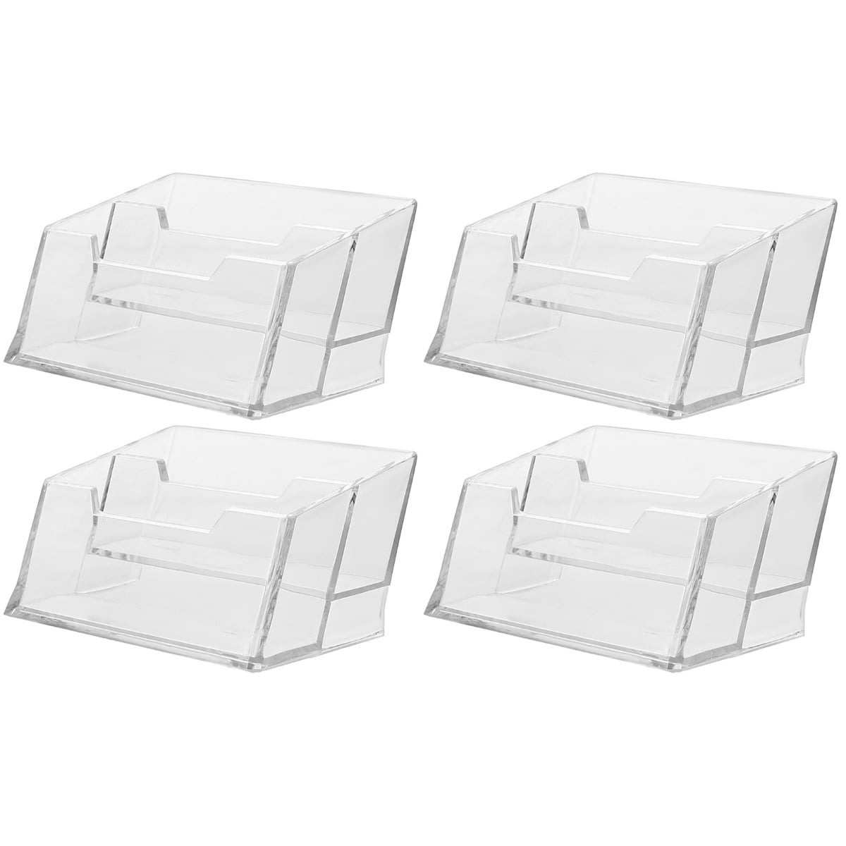 FENGGUIQU Acrylic Business Card Organizer 4Pcs for Desktop Office Use ...