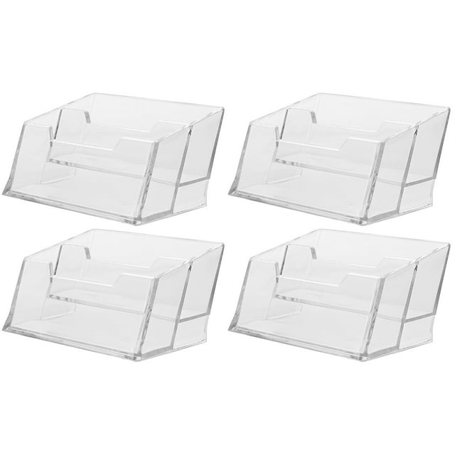 4 pcs Desktop Cards Storage Box Business Cards Stand Cards Organizer ...