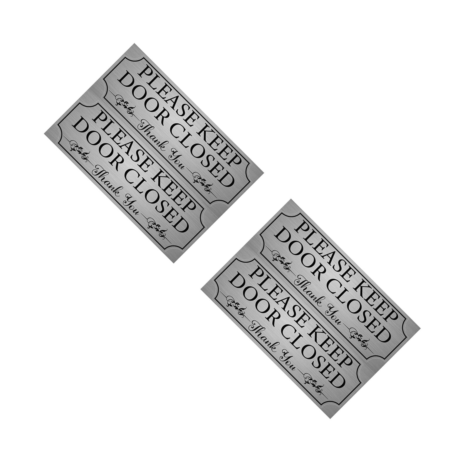 4 pcs Door Sign Decor Door Keeping Closing Sign Sticker Door Notice ...