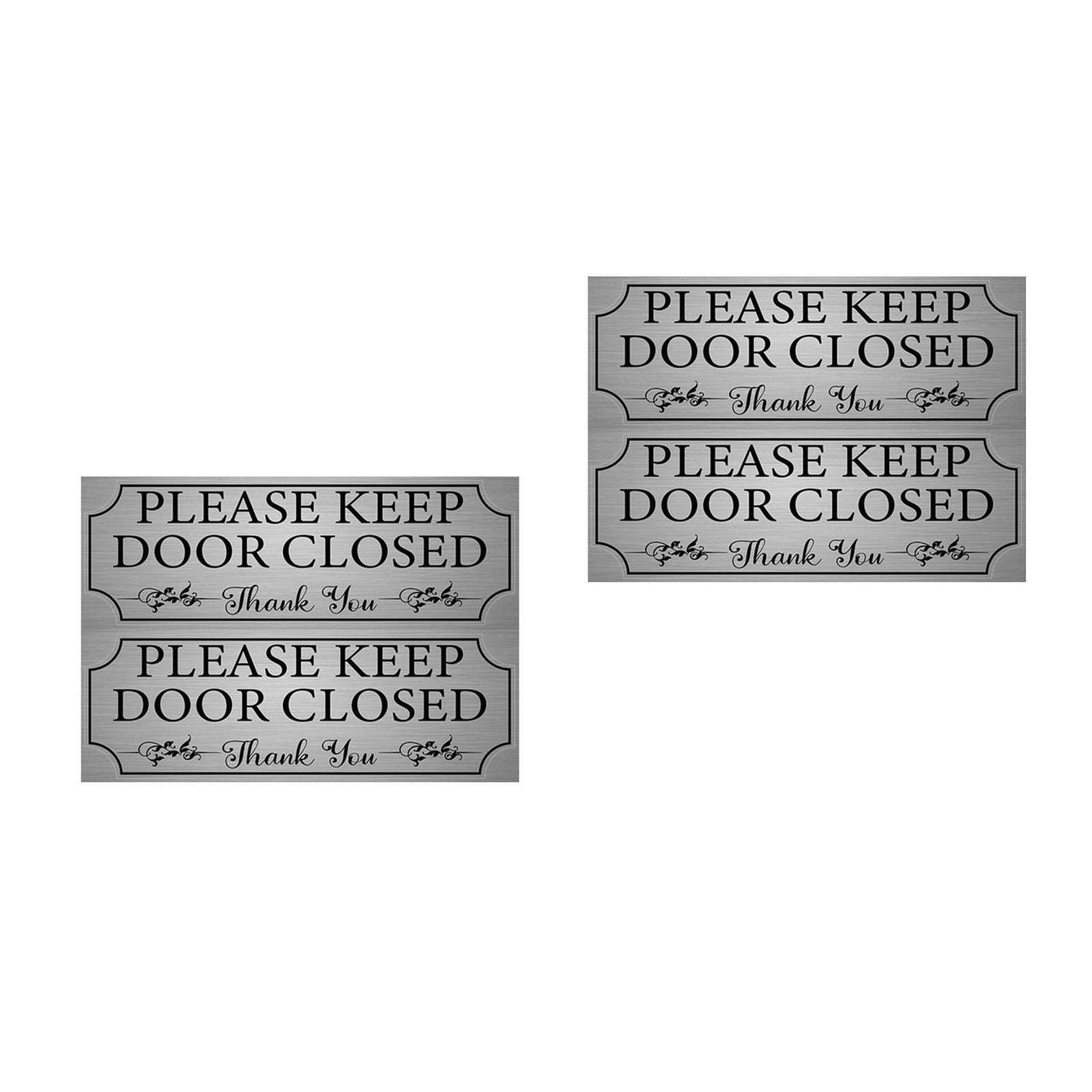 4 pcs Door Sign Decor Door Keeping Closing Sign Sticker Door Notice ...