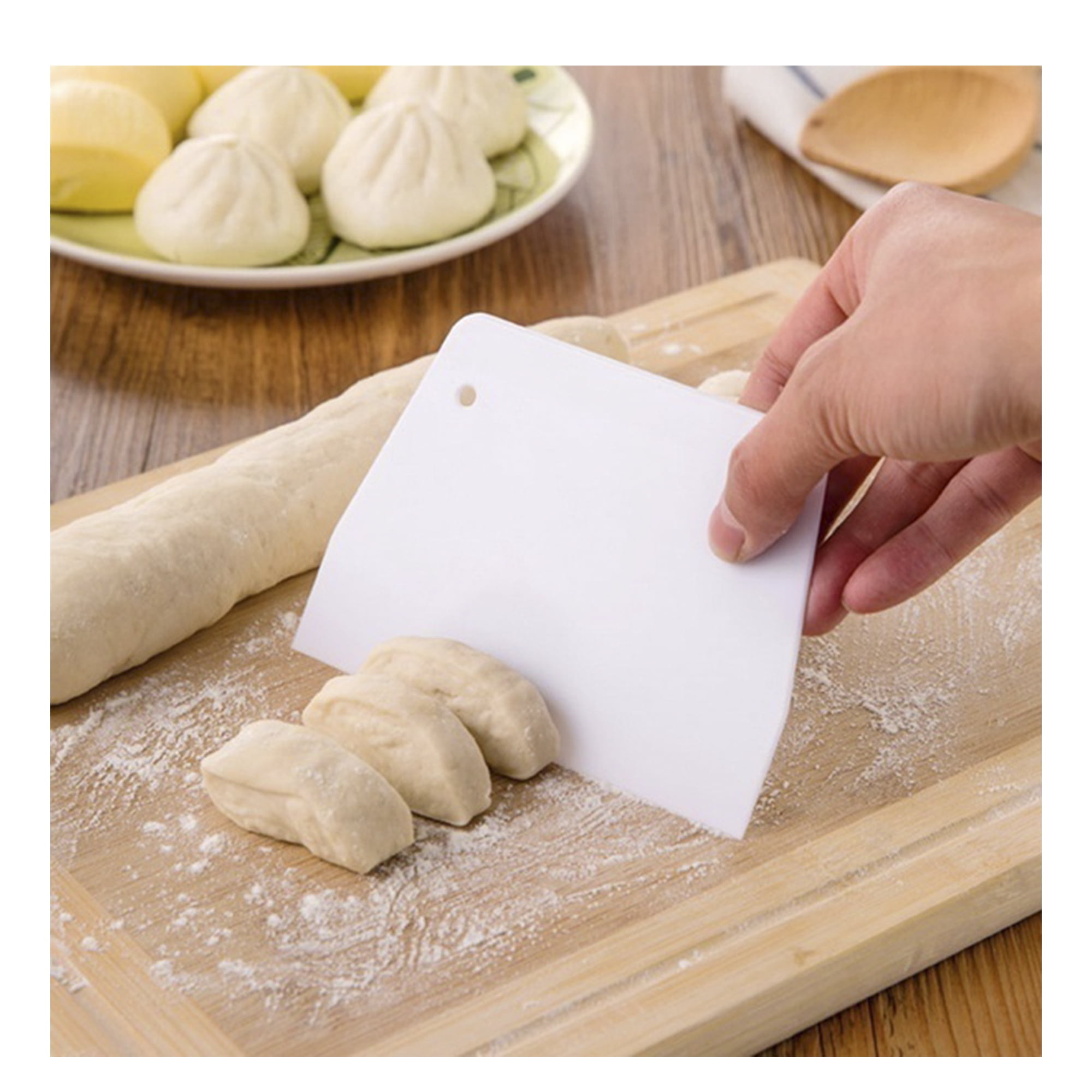 4 pcs Dough Scraper Bowl Scraper Food safe Plastic Dough Cutter ...