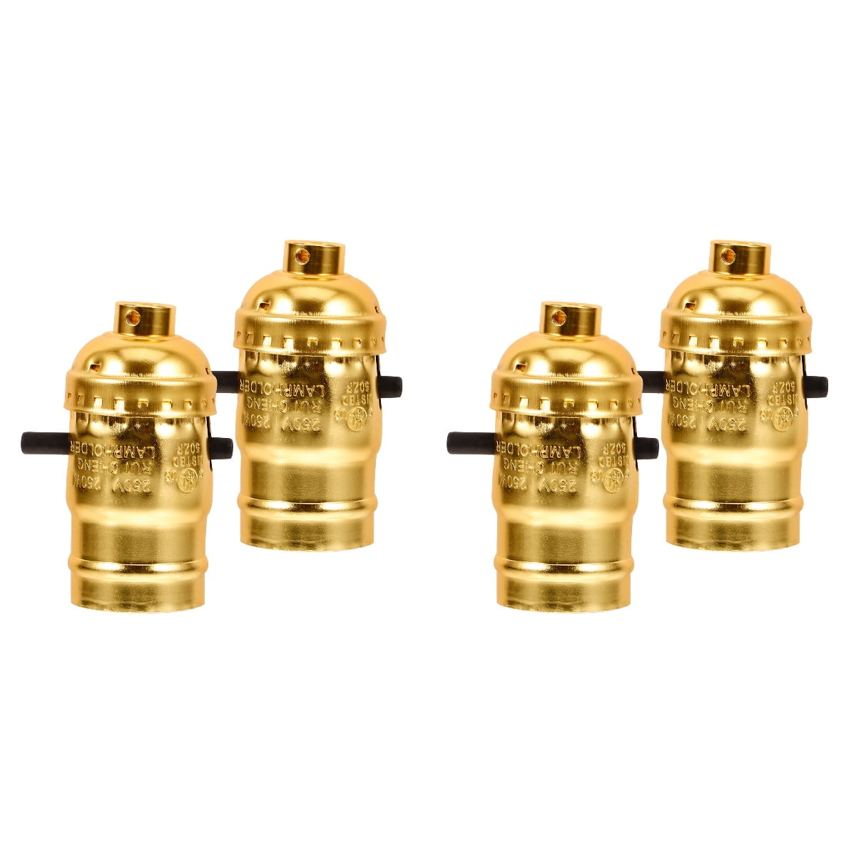 4 pcs E26 Push-plug Switch Lamp Holder Push-type Socket Lamp Socket ...