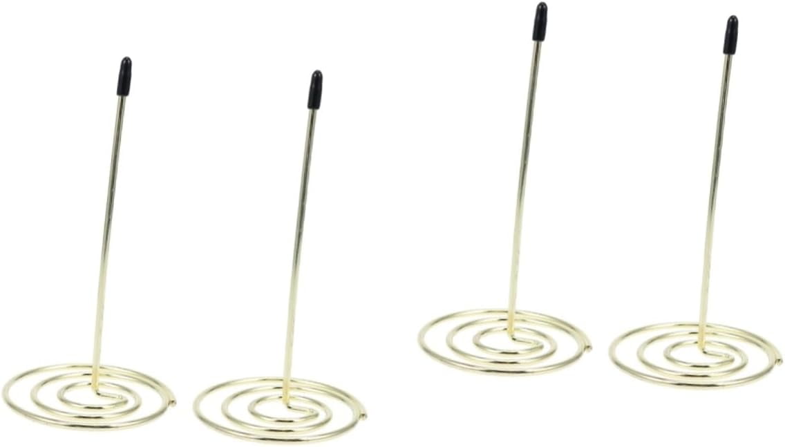 4 pcs Folder Stick Organizer Reciept Metal Rod Gold Desk Home Steel ...