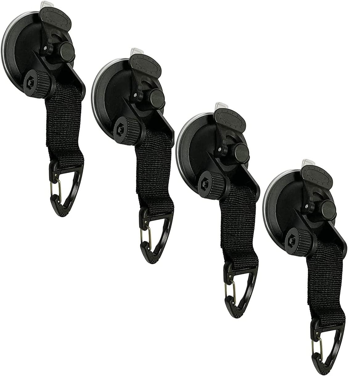 4 pcs Heavy Duty Suction Cups with Hooks Upgraded Car Camping Tie Down ...