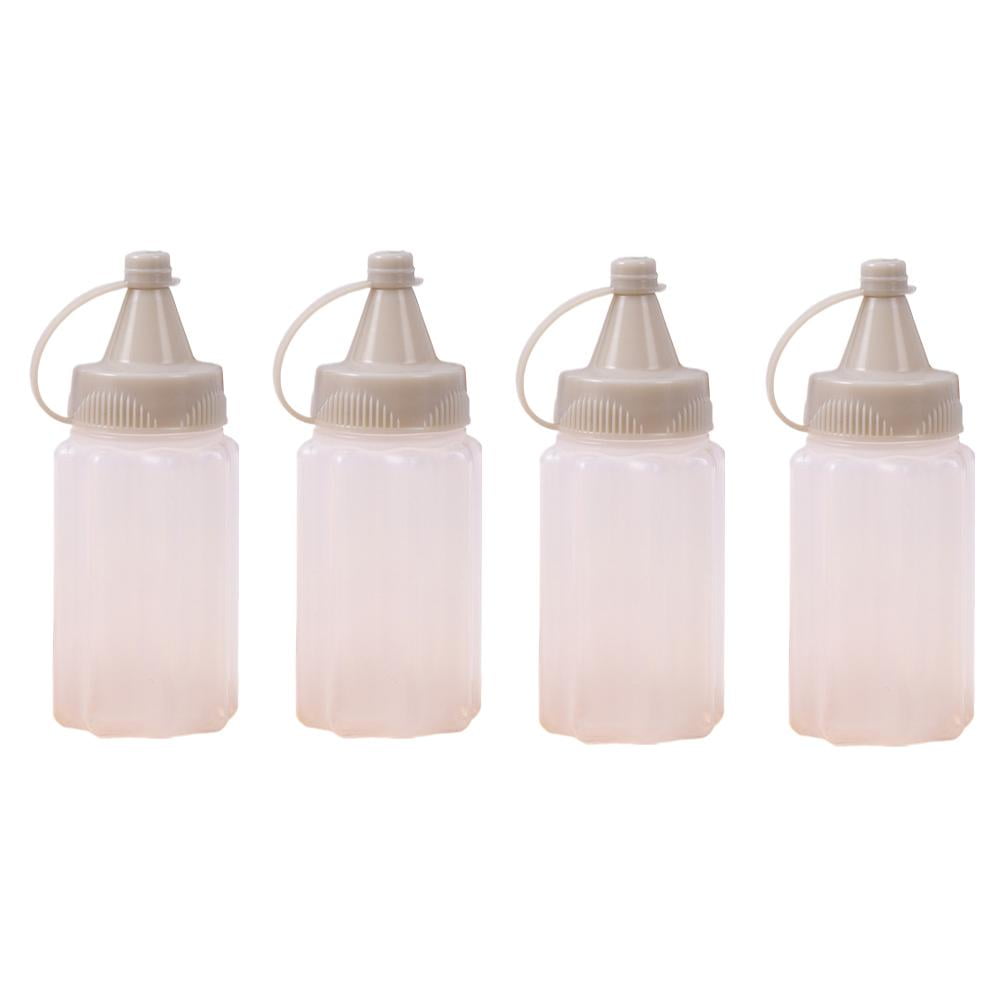 4-pcs Mini Kitchen Sauce Bottles, Squeeze Bottles Condiment Dispenser ...