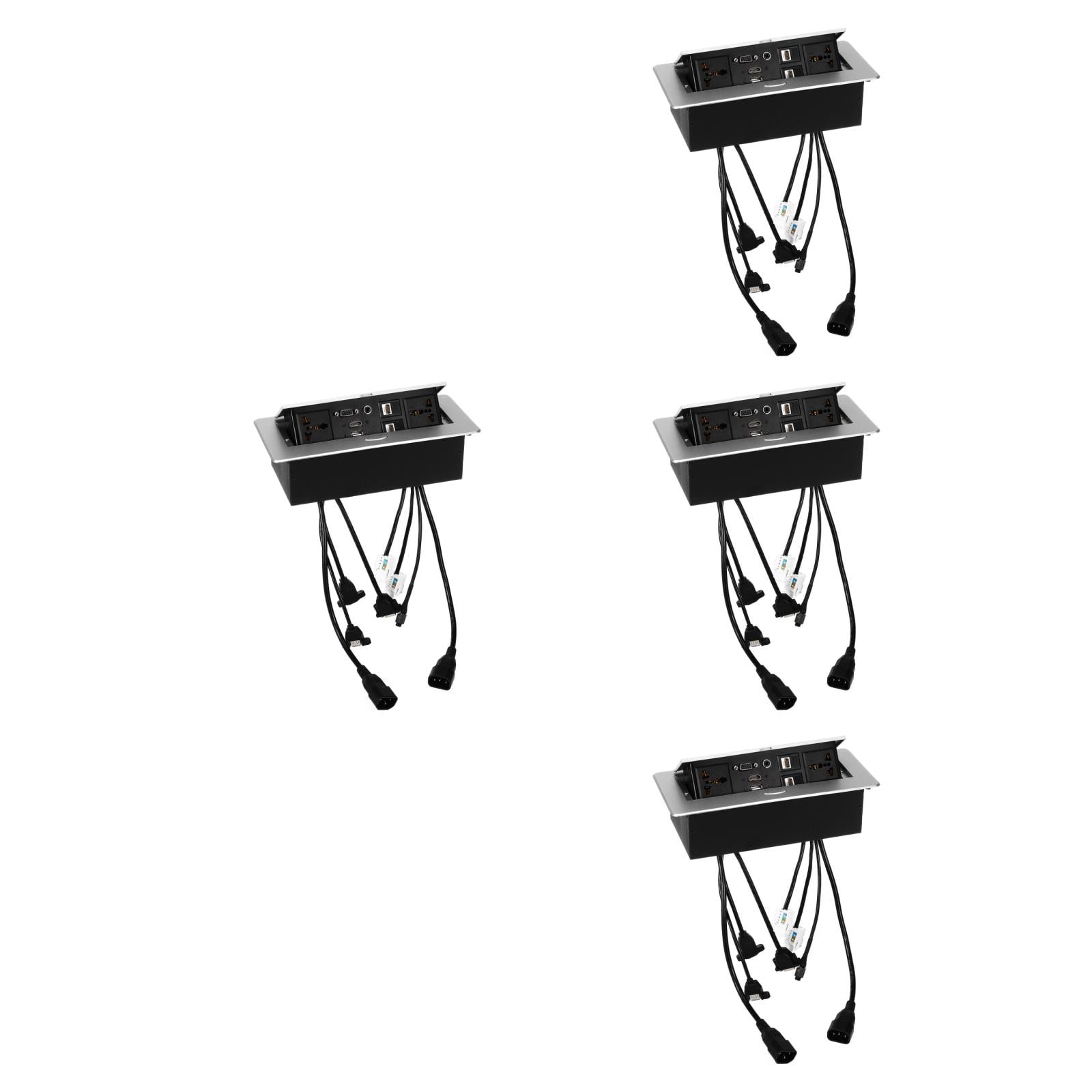 4 pcs Multimedia Outlet Socket Connection Box Desktop Up Socket for ...